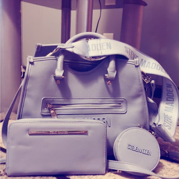 Steve Madden | Bags | Steve Madden Pastel Blue Satchel Set | Poshmark